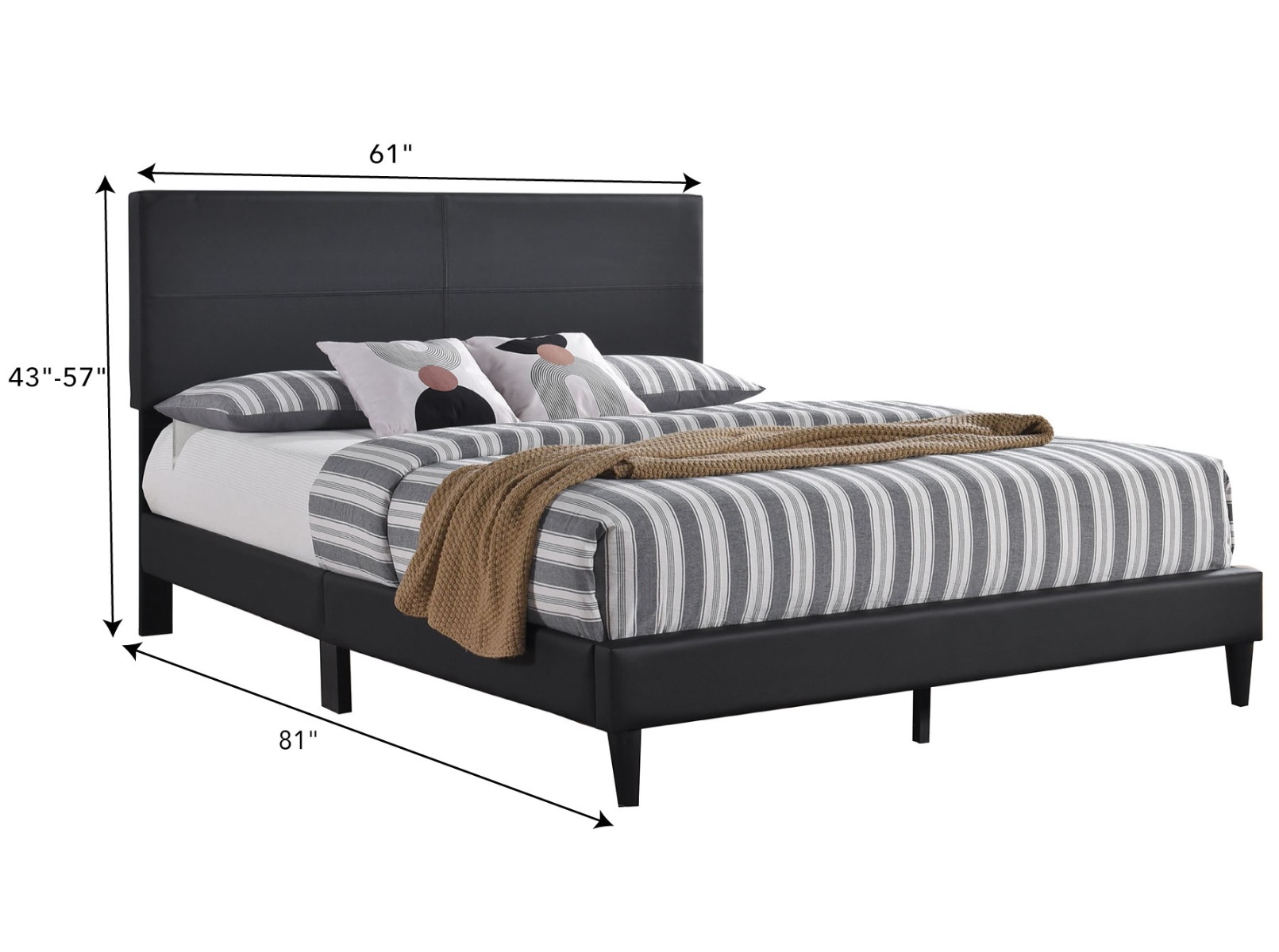 Grey Queen Platform Bed