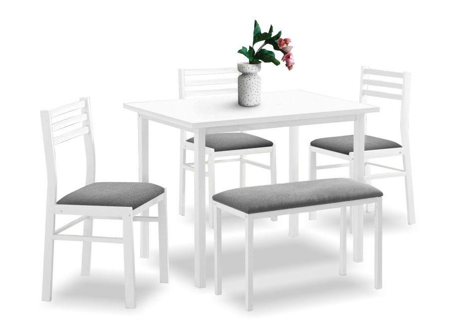 White 5-Piece Dinette Set | Dinettes | Surplus Furniture White 5-Piece Dinette Set | Dinettes | Surplus Furniture