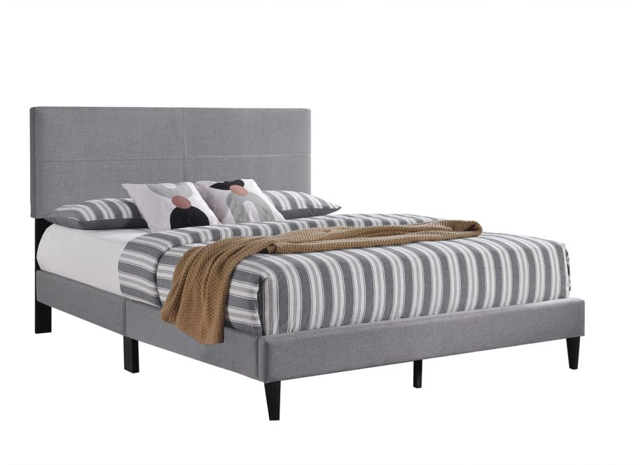 Grey Queen Platform Bed